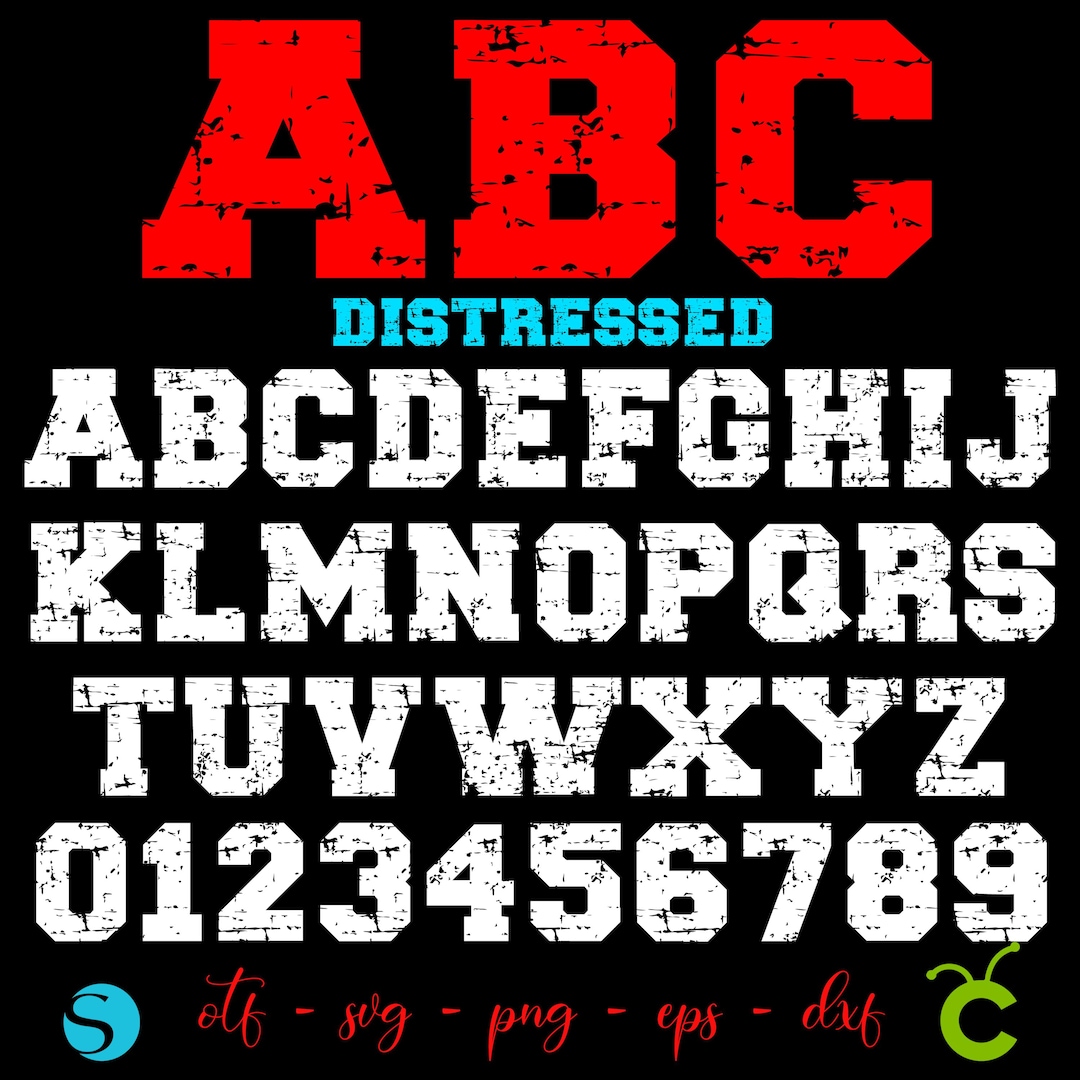 Distressed Font OTF, Sport Distressed Letters Svg, Varsity Distressed ...