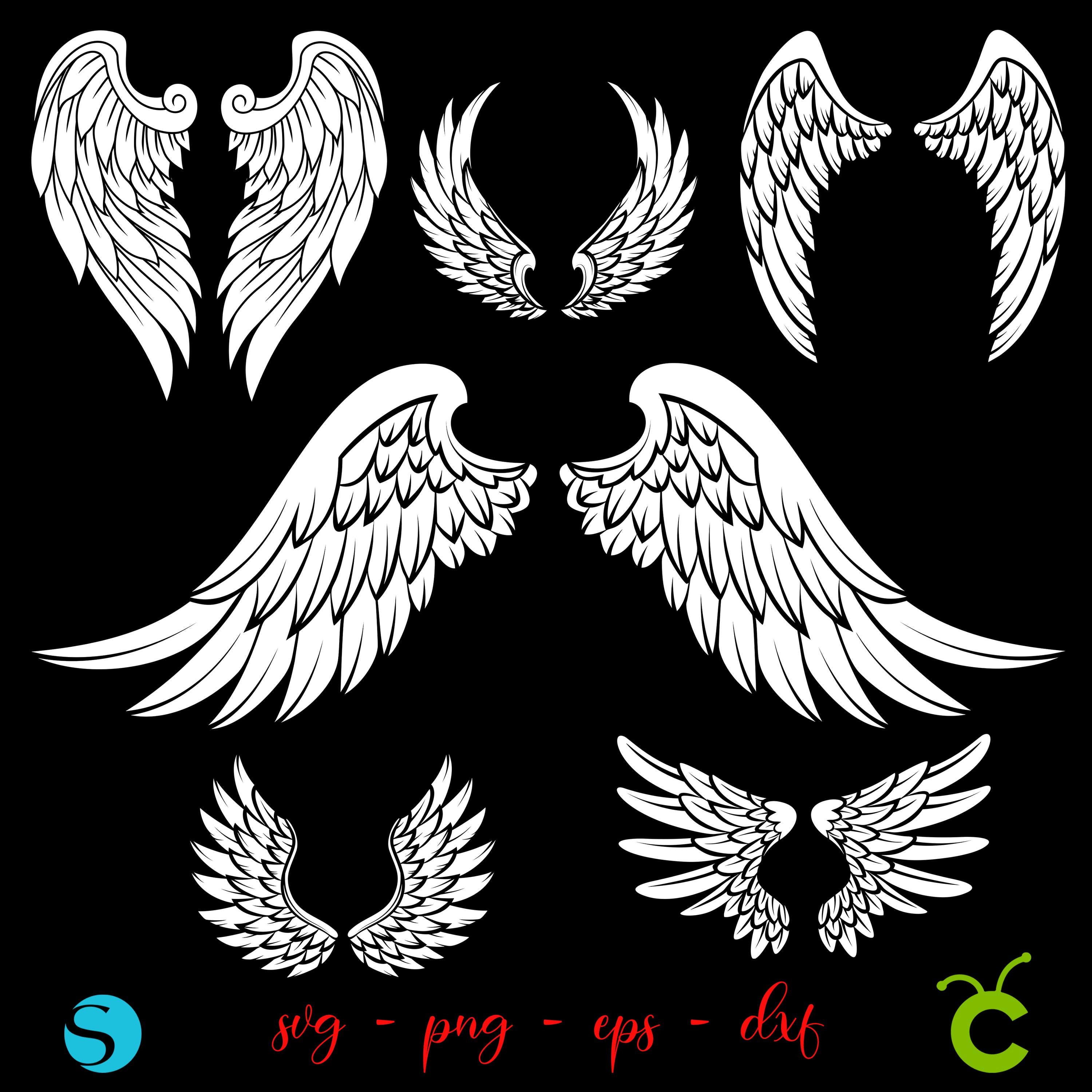 Angel Wings SVG Bundle, Wings Vector File, Angel Wings Cricut, Angel ...