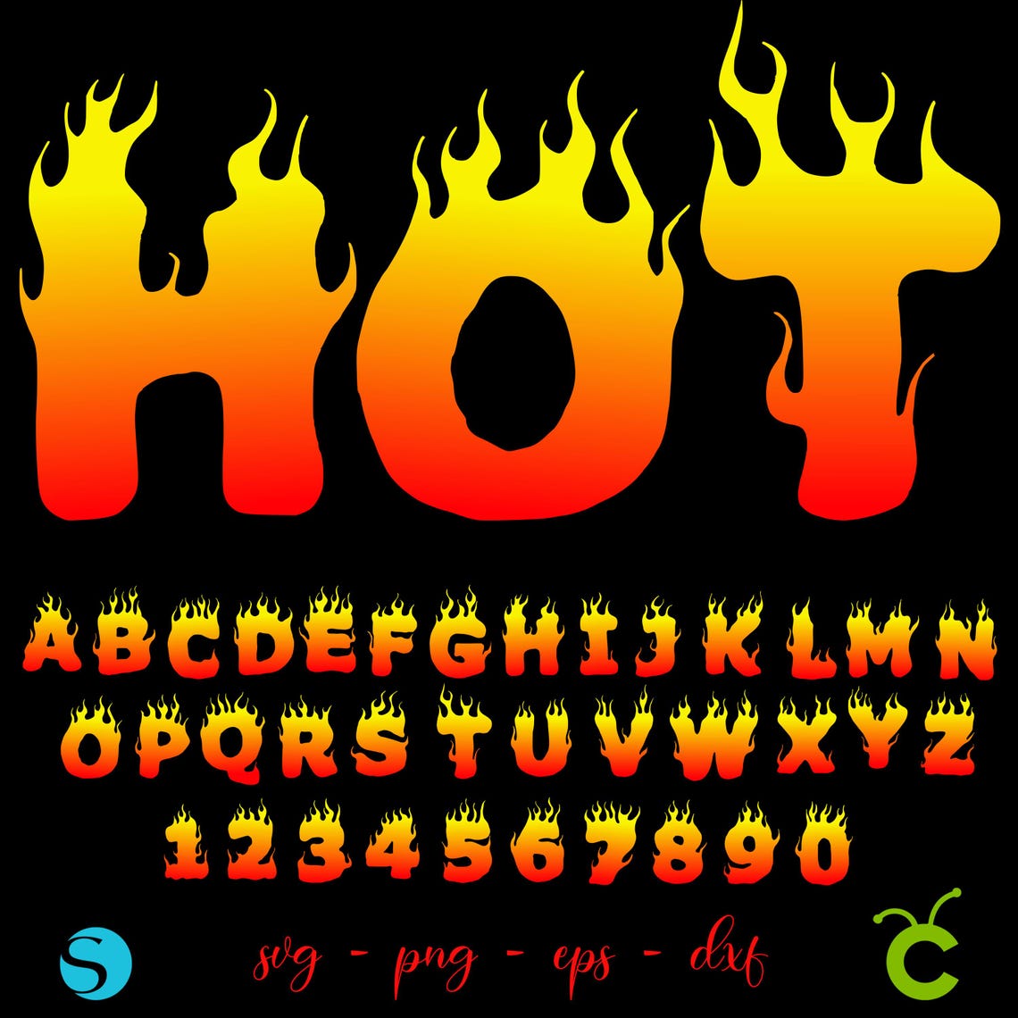 Flame Letters Svg, Flame Svg Letters Cricut Font Svg Flame Numbers Fire ...