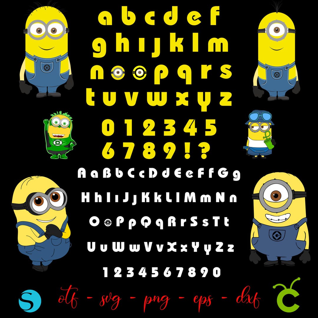 Baby Font Otf, Birthday Letters Svg, Minions Font Svg Cricut, Birthday ...