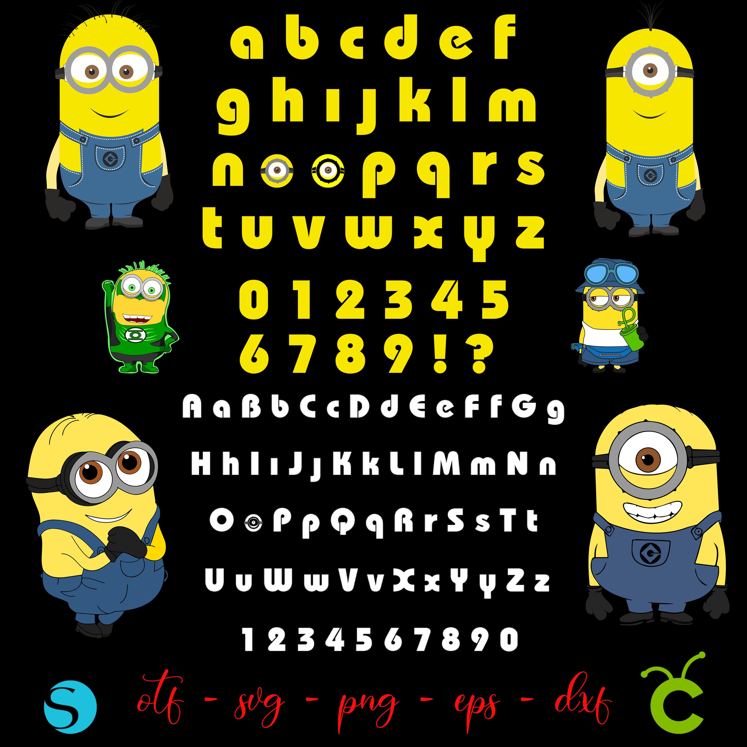 Baby Font Otf, Birthday Letters Svg, Minions Font Svg Cricut, Birthday ...