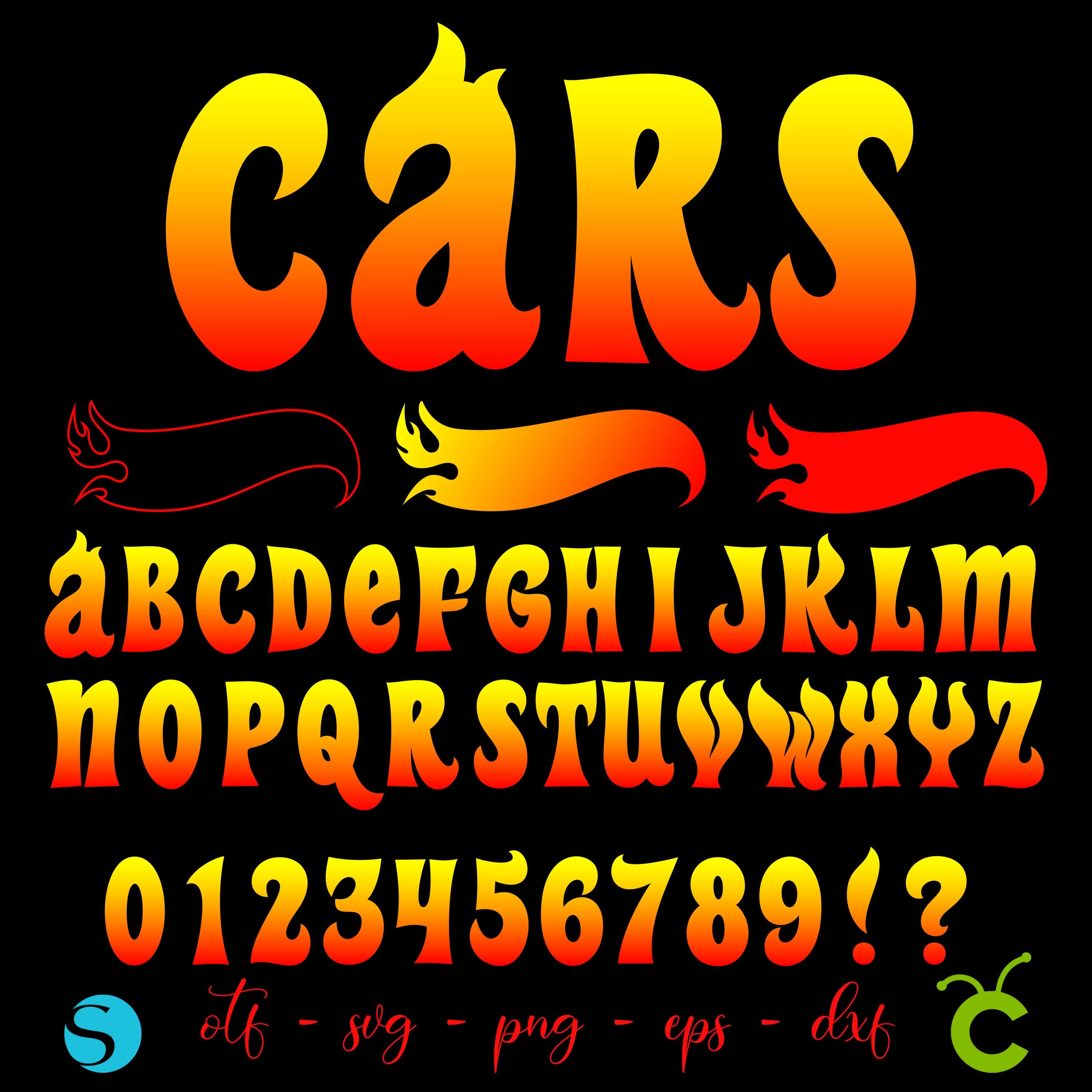 Cars Font OTF, Hot Cars Letters Cricut Svg, Cars Font Svg, Birthday ...