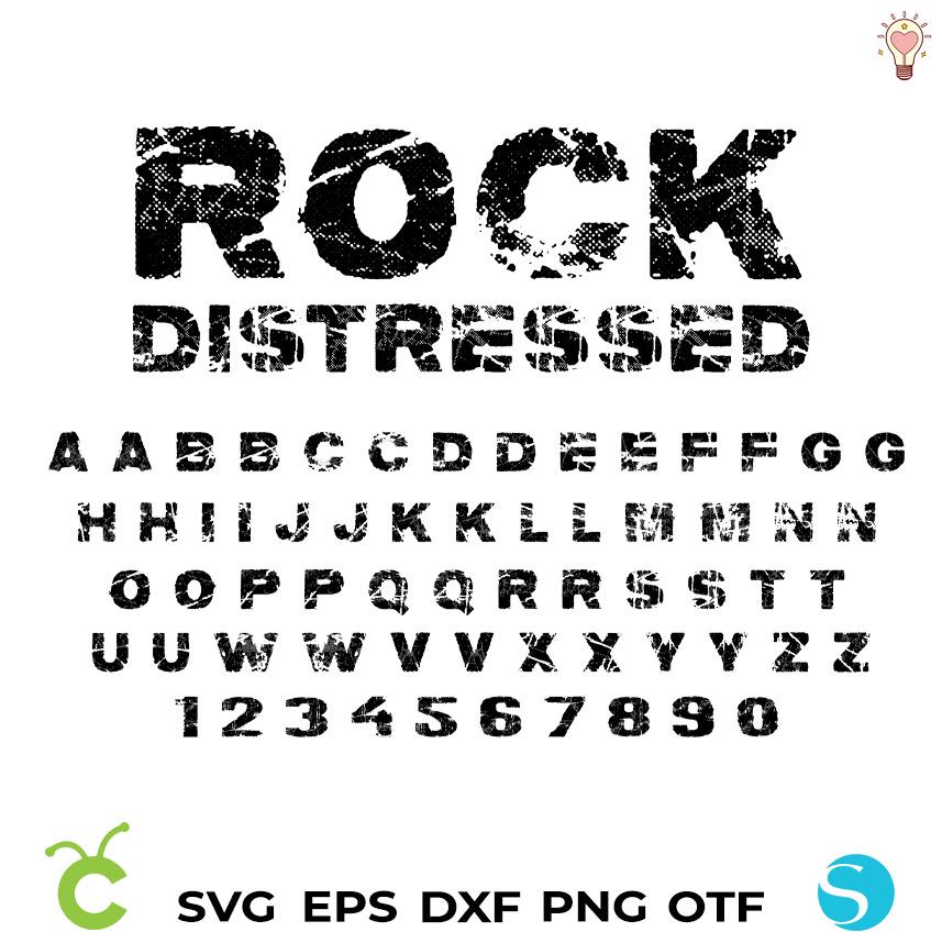Rocks Font Bundle, Rock Letters SVG Cricut, Distressed Font Svg, Rock ...