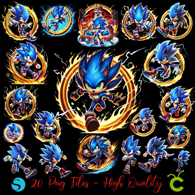 Sonic Png Bundle, Sonic Ring Png, Sonic Birthday, Sonic Clipart Png ...