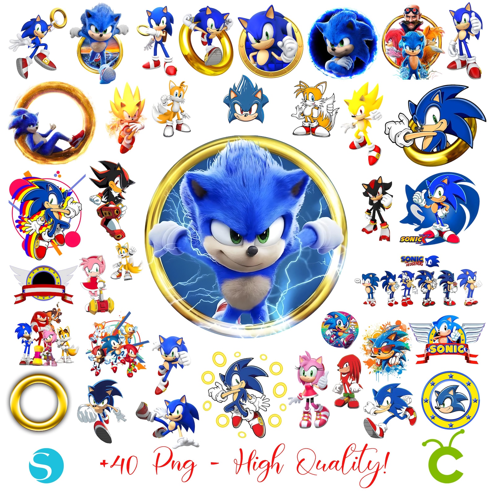 Sonic Png Bundle, High Quality, Sonic Clipart Png, Sonic Silhouette ...