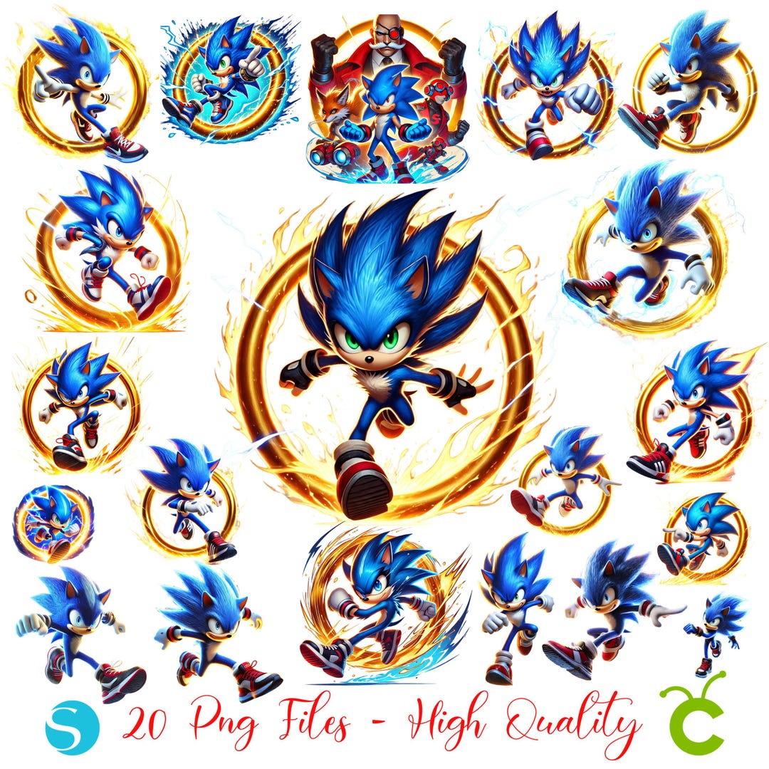 Sonic Png Bundle, Sonic Ring Png, Sonic Birthday, Sonic Clipart Png ...