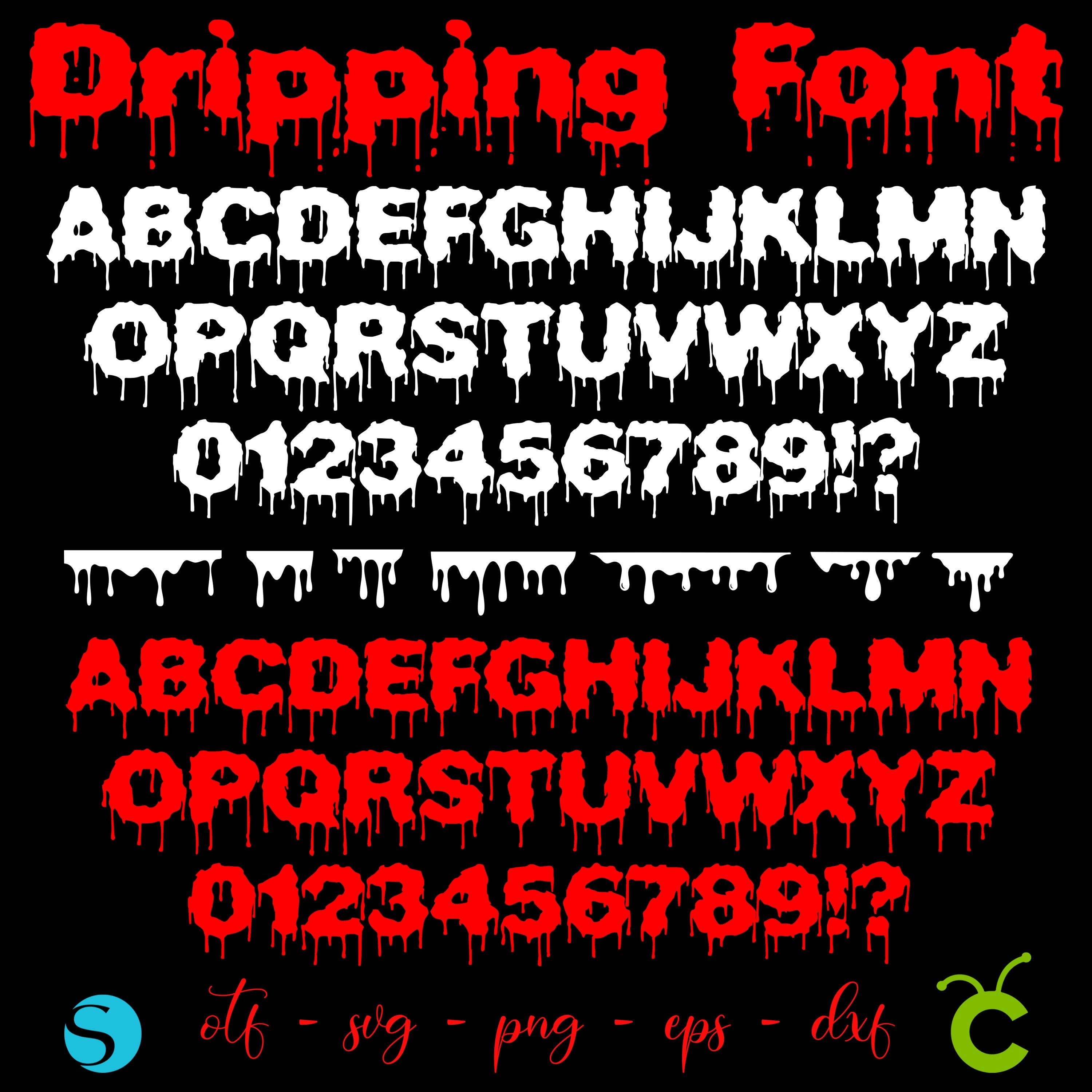 Dripping Blood Font SVG, Dripping Font OTF, Halloween Font for Cricut ...