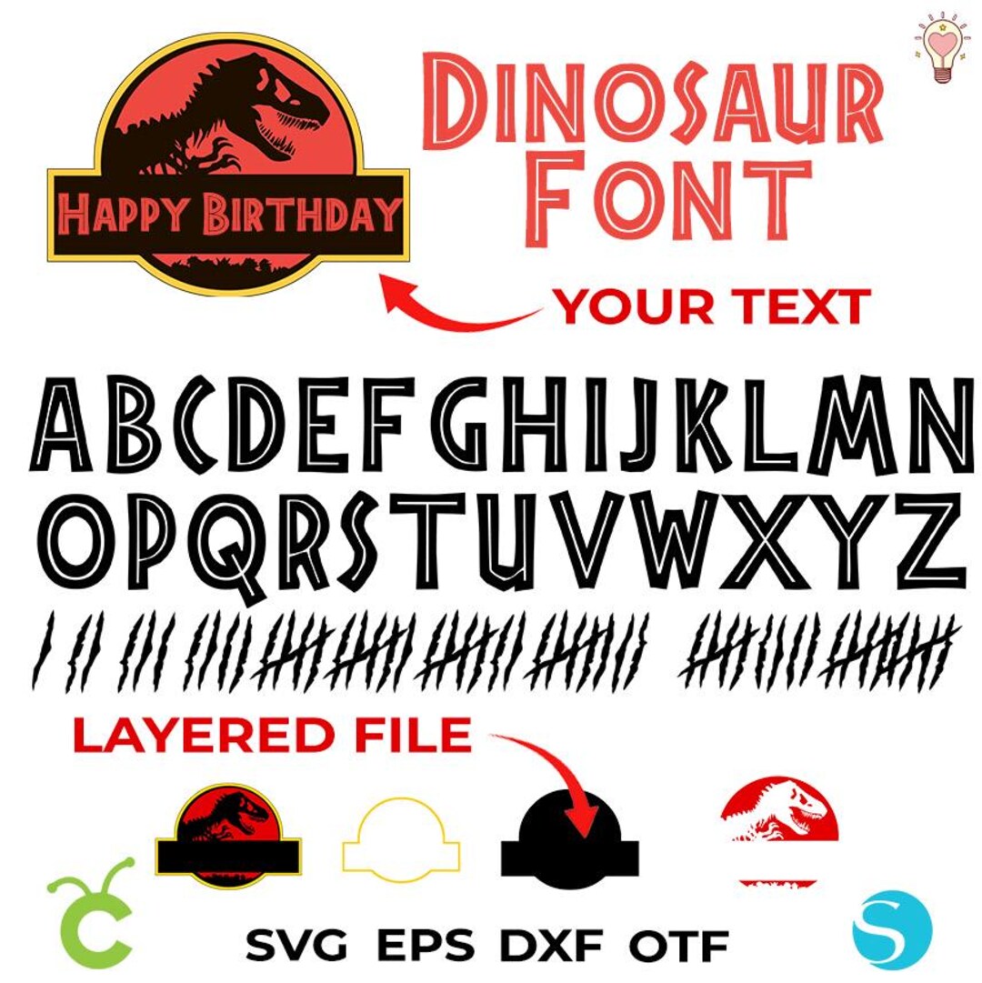 Dinosaur Letters Svg Dinosaur Font Otf, Dino Logo Personalized Dino Font Dinosaur Svg Dino Svg ...