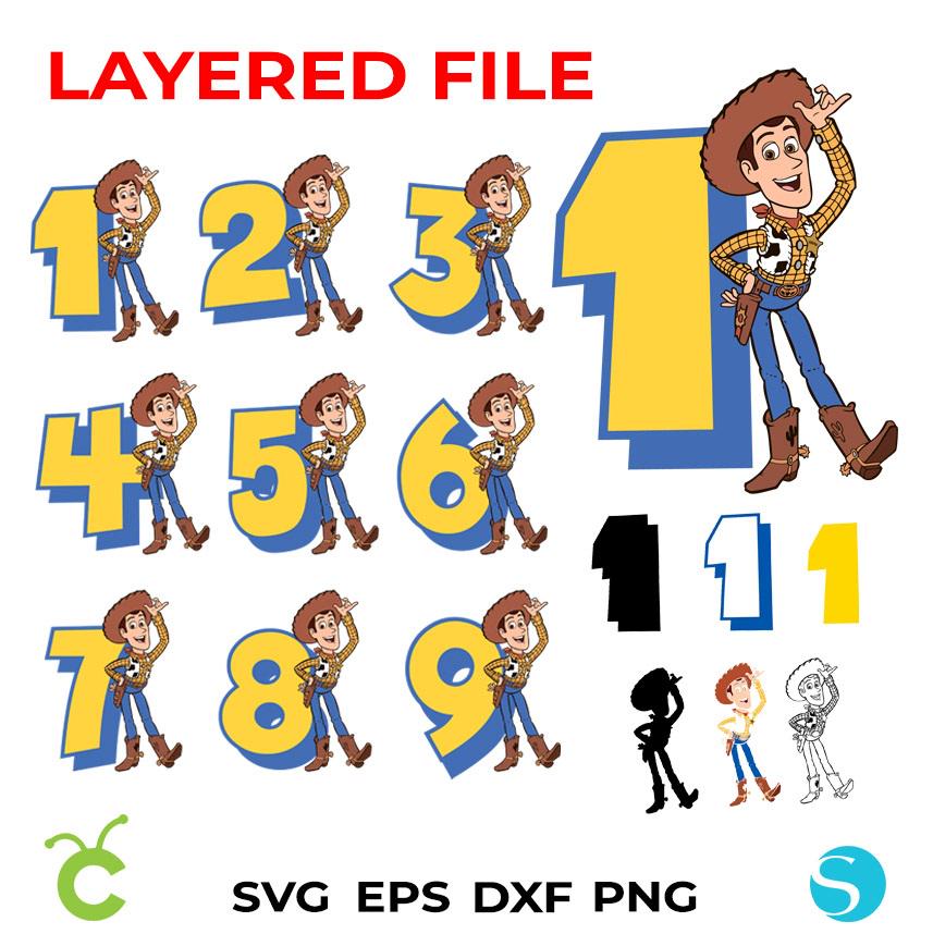 Toy Story Birthday Numbers Svg Cricut Toy Story Png Printable Birthday ...
