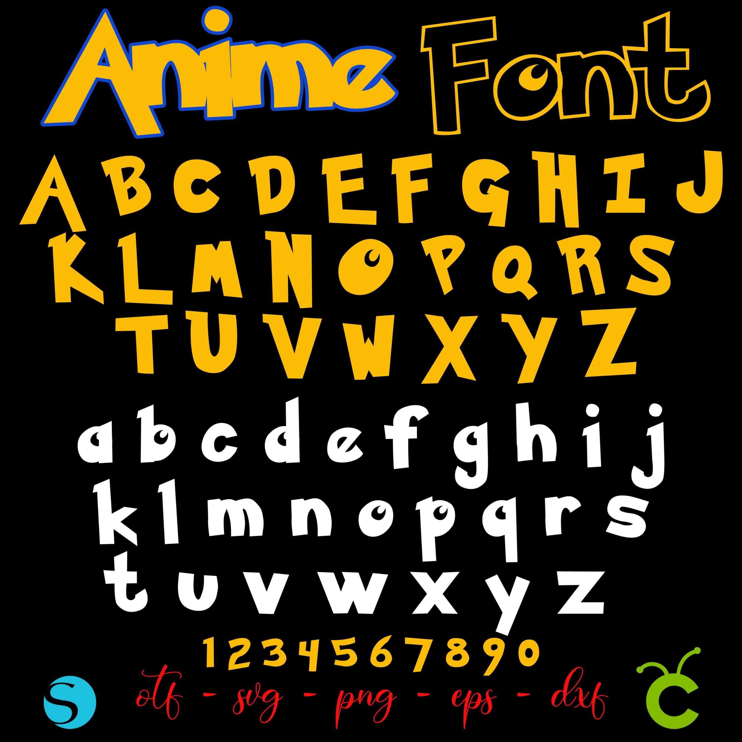 Anime Letters Svg, Anime Font Otf, Layered Letters Cricut Svg, Anime ...