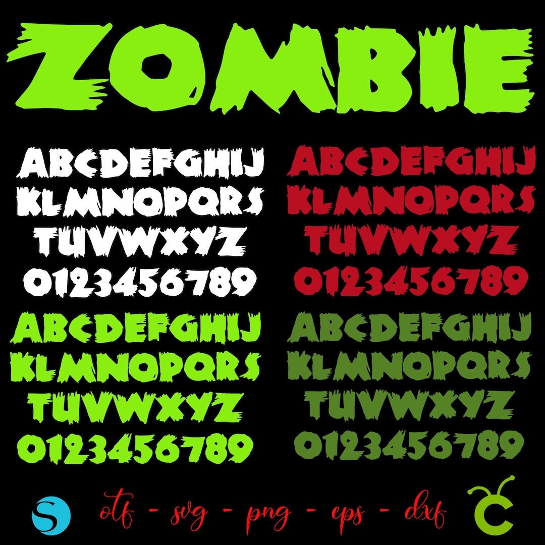 Zombie Font Otf, Zombie Letters Svg Cricut, Halloween Font Svg ...