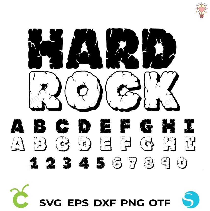 Rocks Font Bundle, Rock Letters SVG Cricut, Distressed Font Svg, Rock ...