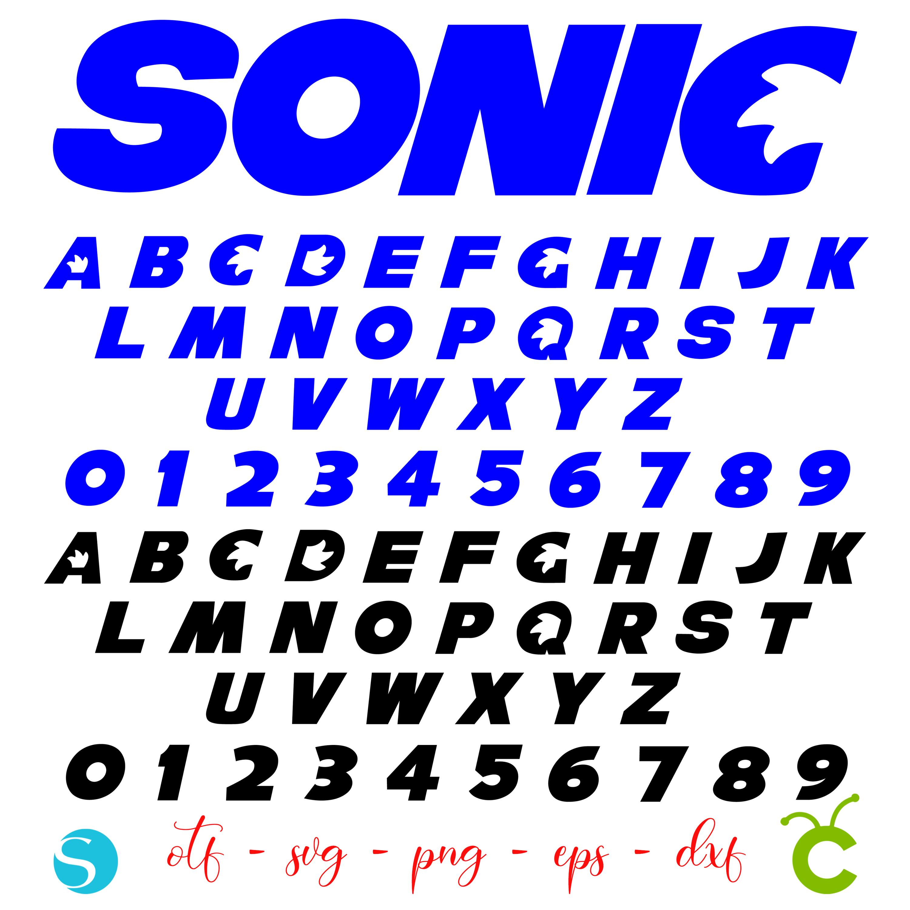Sonic Font, Sonic Letters Svg Cricut, Sonic Svg, Sonic Png, Sonic ...