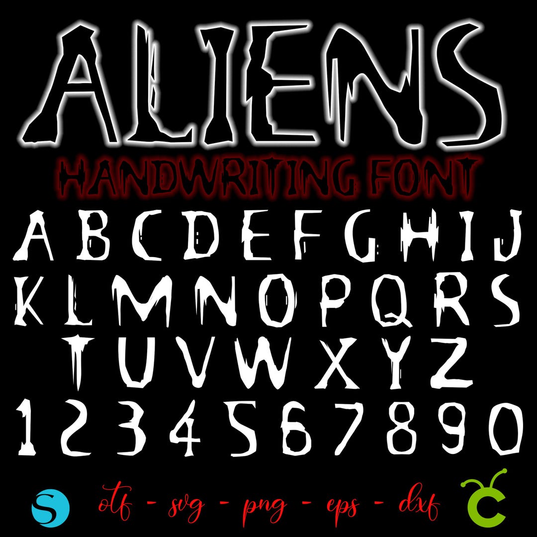 Aliens Font Otf, Gothic Font Svg, Alien Letters Cricut Alien Font Svg ...