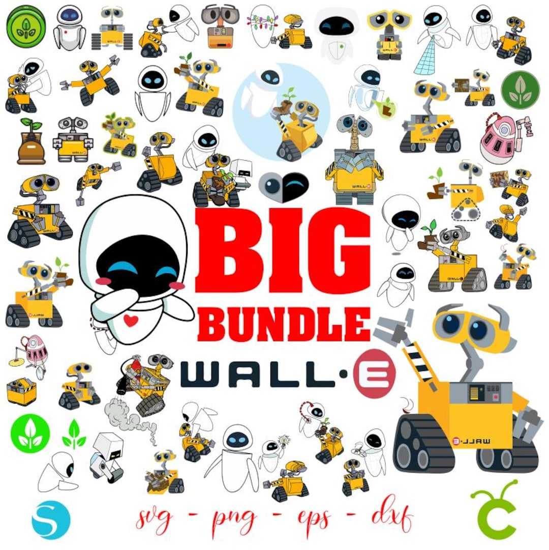 Wall-e Svg Bundle Svg, Wall-e and Eve Png, Wall-e Png, Wall-e Cricut, Wall-e Vector, Wall-e ...