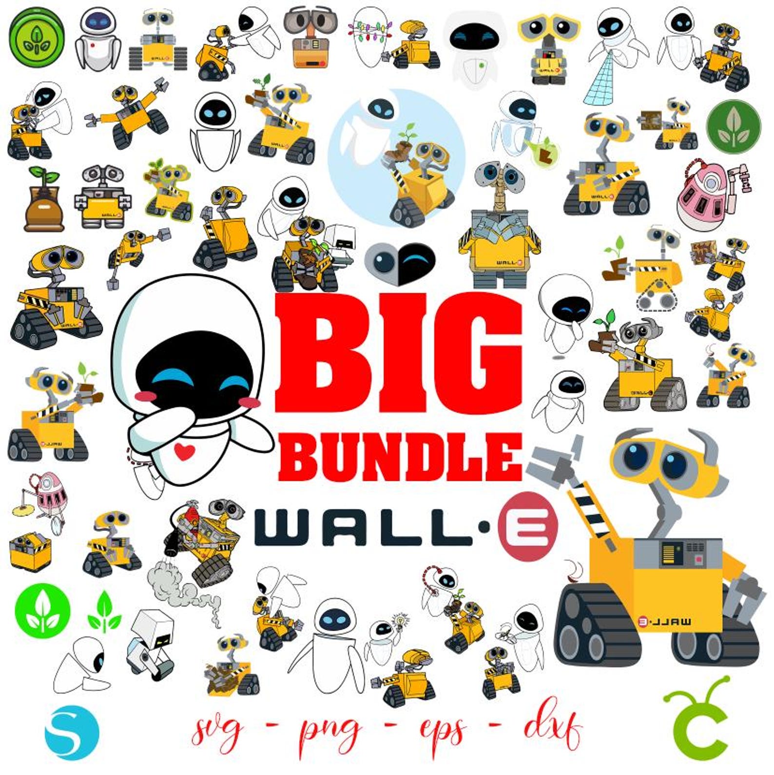 Wall-e Svg Bundle Svg, Wall-e and Eve Png, Wall-e Png, Wall-e Cricut ...