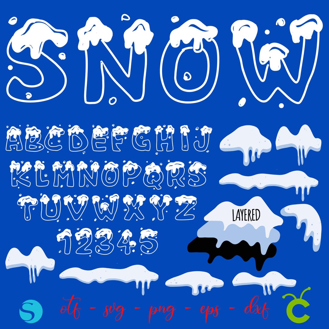 Snow Font SVG Vectors Snow Font Alphabet Christmas Font SVG Cricut Snow ...