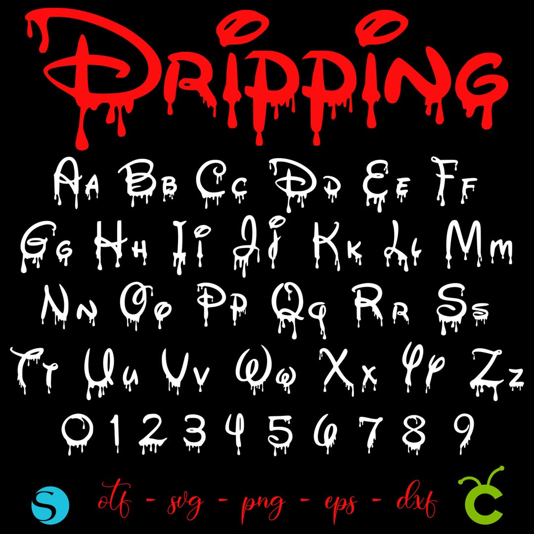 Dripping Font OTF, Halloween Letters SVG, Blood Font SVG Cricut ...