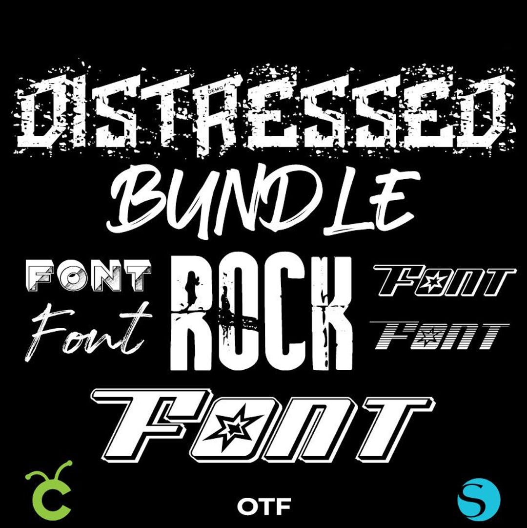 Rocks Fonts Bundle, Rock Font for Cricut, Distressed Font, Rock Fonts ...