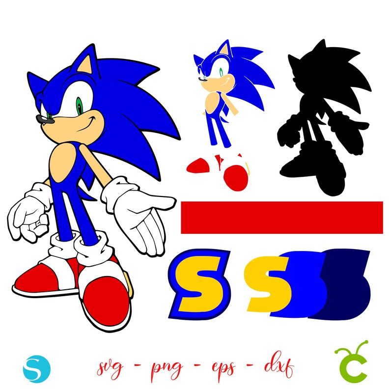 Sonic Svg Cricut, Sonic Png Bundle, Sonic Font, Sonic Letters Svg ...