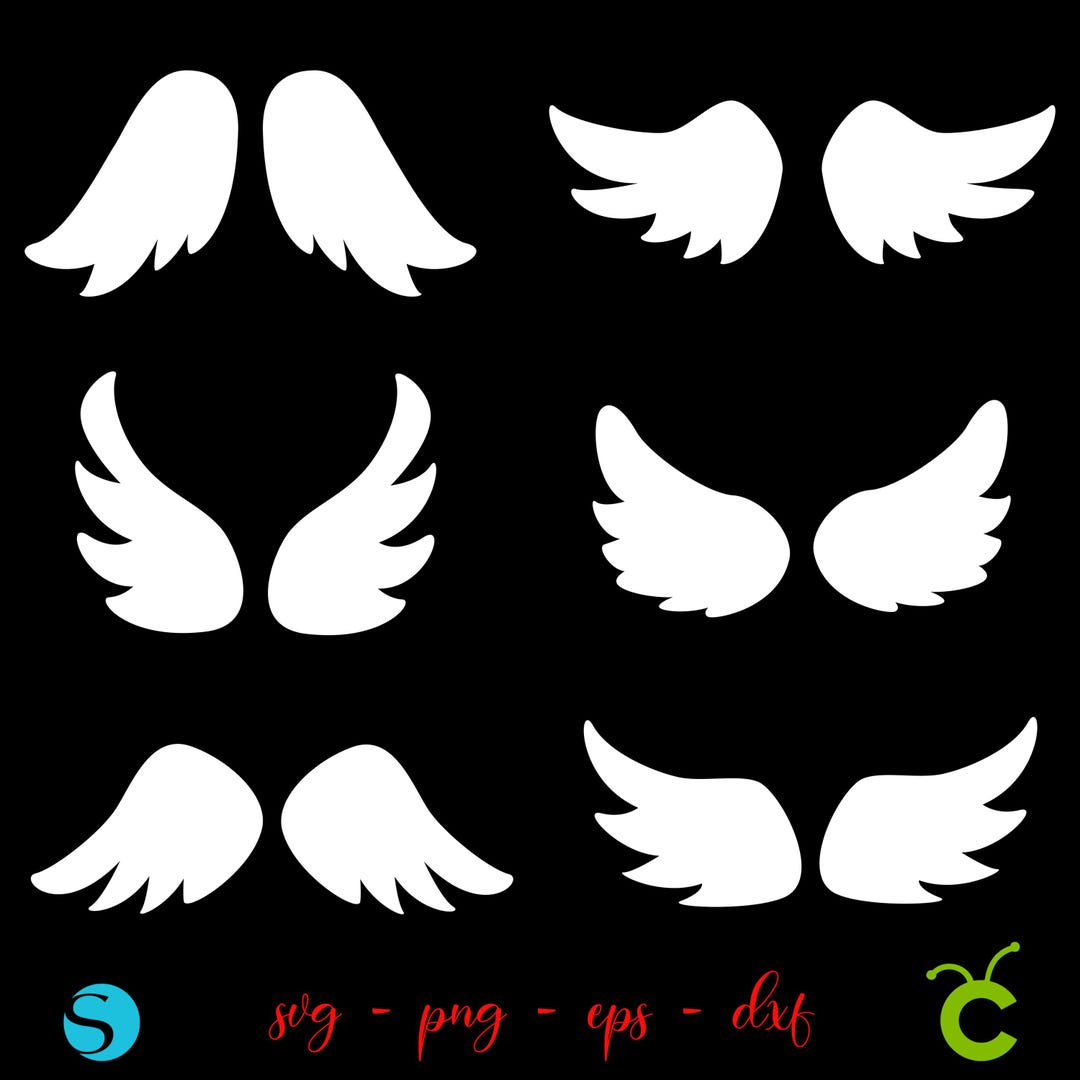 Angel Wings SVG Bundle, Angel Wings Clipart Png, Wings Vector File ...