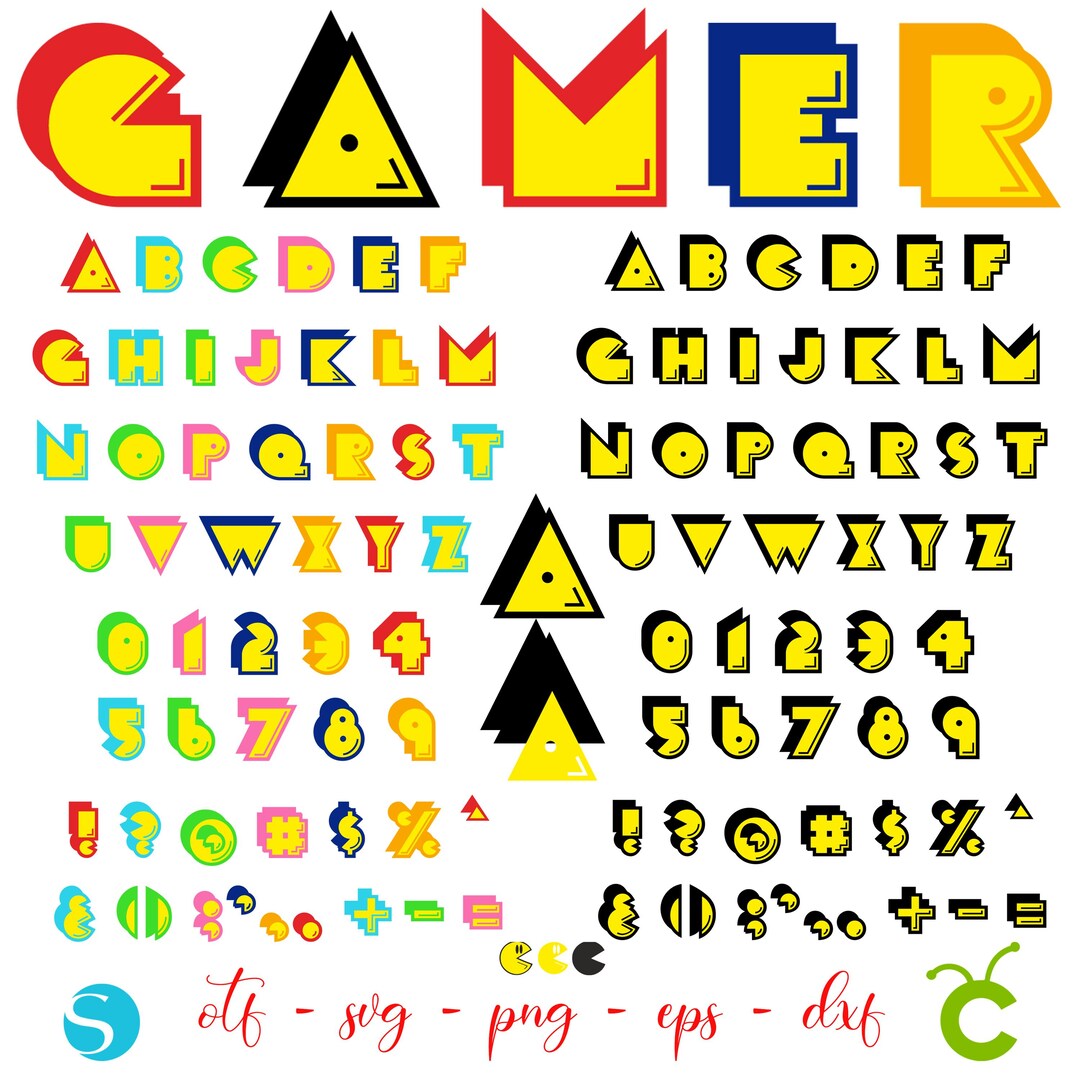 Arcade Gamer Font Svg Bundle, Gamer Font Svg, Arcade Gamer Letters ...