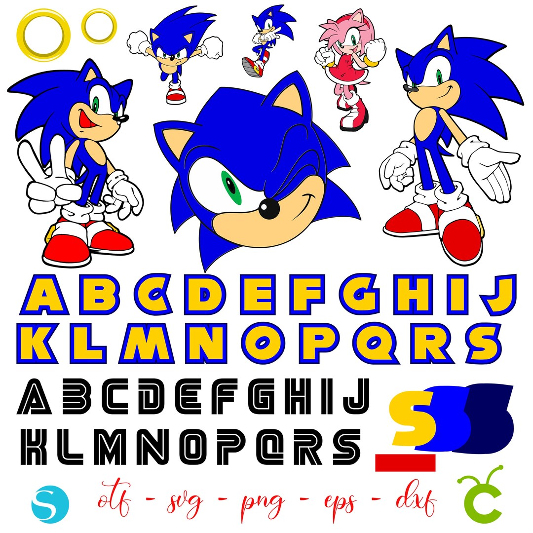 Sonic Svg Bundle, Sonic Png, Sonic Font, Sonic Letters Svg Cricut ...