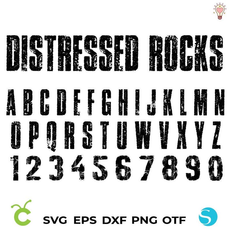 Rocks Font Bundle, Rock Letters SVG Cricut, Distressed Font Svg, Rock ...