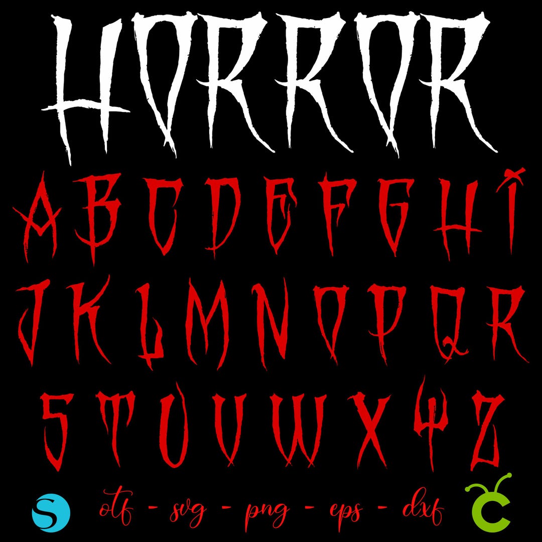 Horror Font OTF, Horror Letters SVG, Halloween Font SVG, Scary Font Svg ...