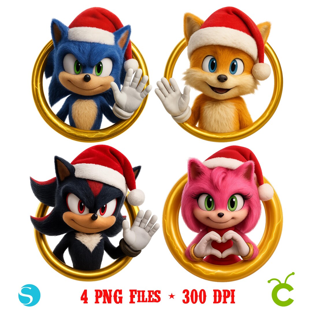 Sonic Png Bundle, Sonic Santa Clipart Png, Sonic Christmas, Sonic ...