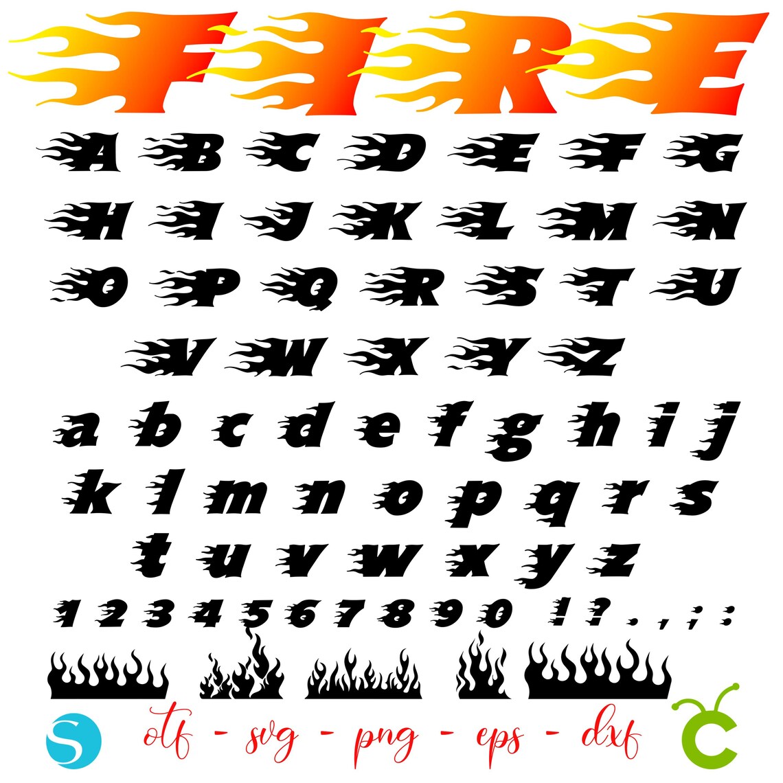 Flame Letters Svg, Flame Svg Letters Cricut Font Svg Flame Numbers Fire ...