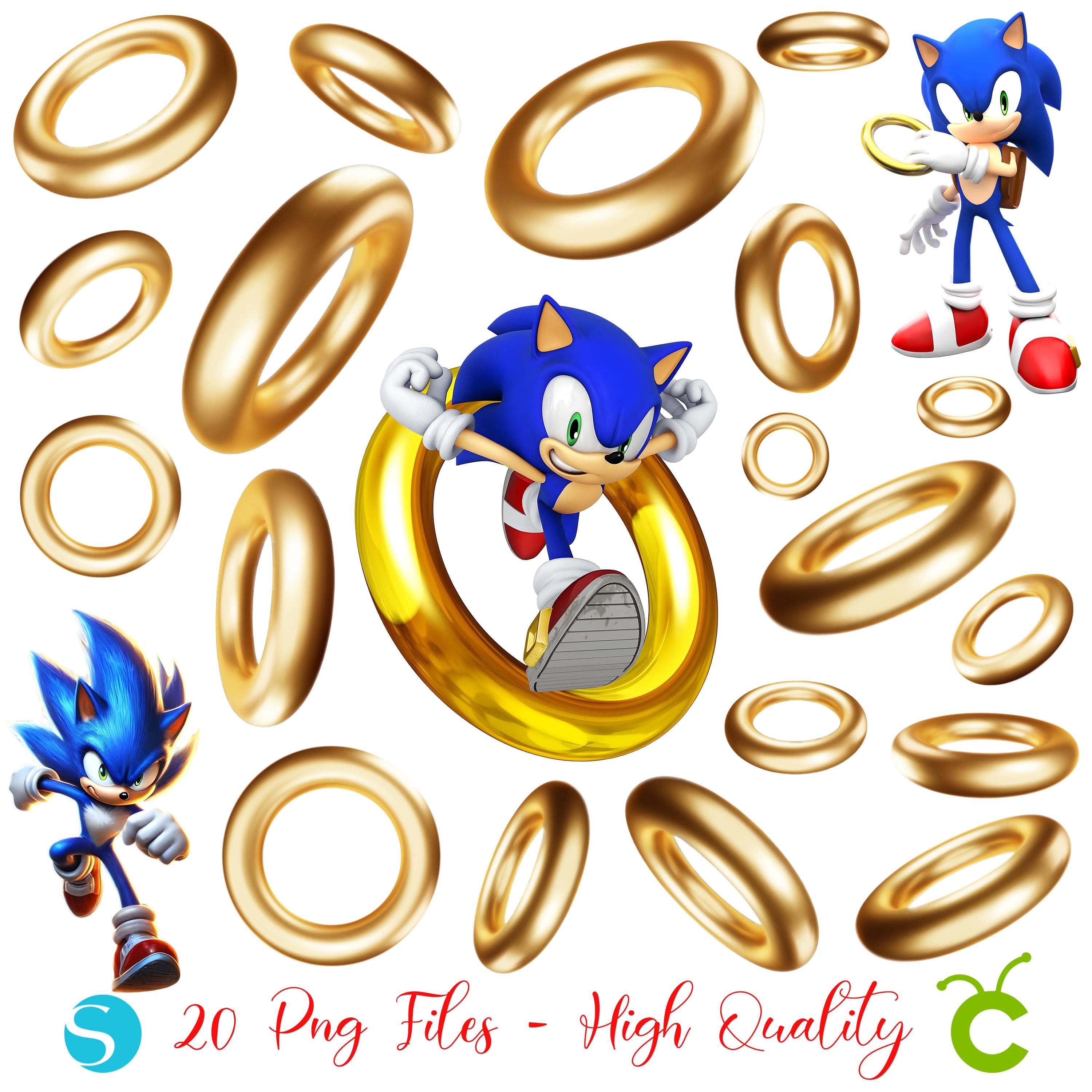 Sonic Rings Png Bundle, Sonic Png, Sonic Birthday, Sonic Clipart Png ...