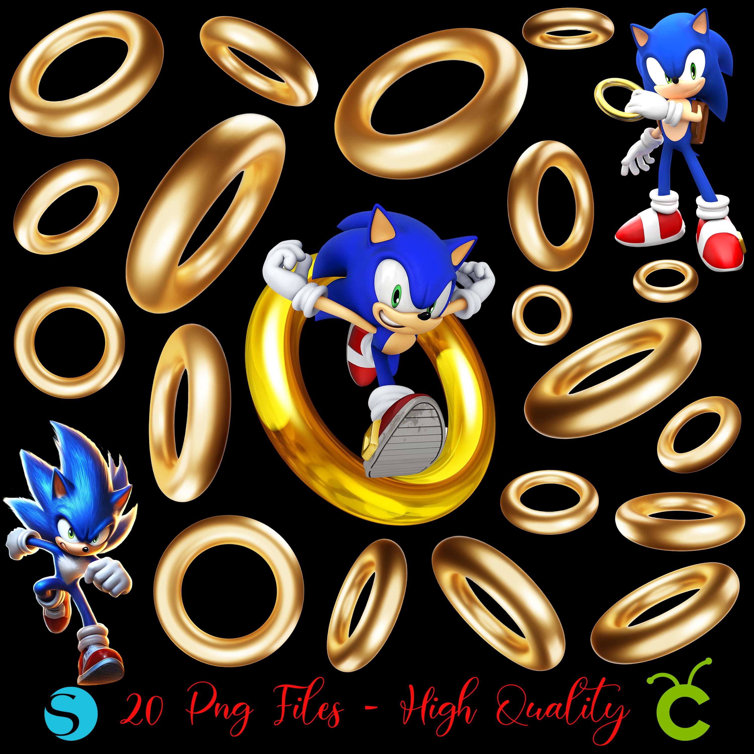 Sonic Rings Png Bundle, Sonic Png, Sonic Birthday, Sonic Clipart Png ...