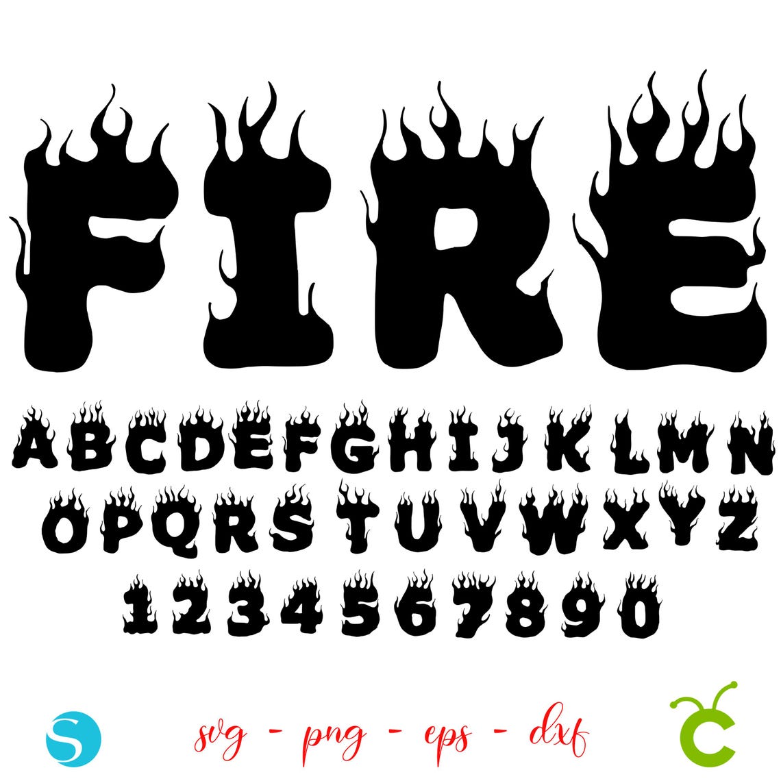 Flame Letters Svg, Flame Svg Letters Cricut Font Svg Flame Numbers Fire ...