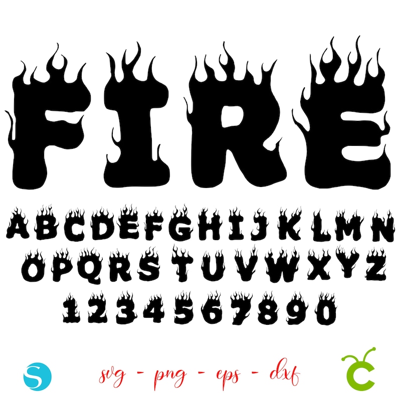 Flame Letters Svg, Flame Svg Letters Cricut Font Svg Flame Numbers Fire ...