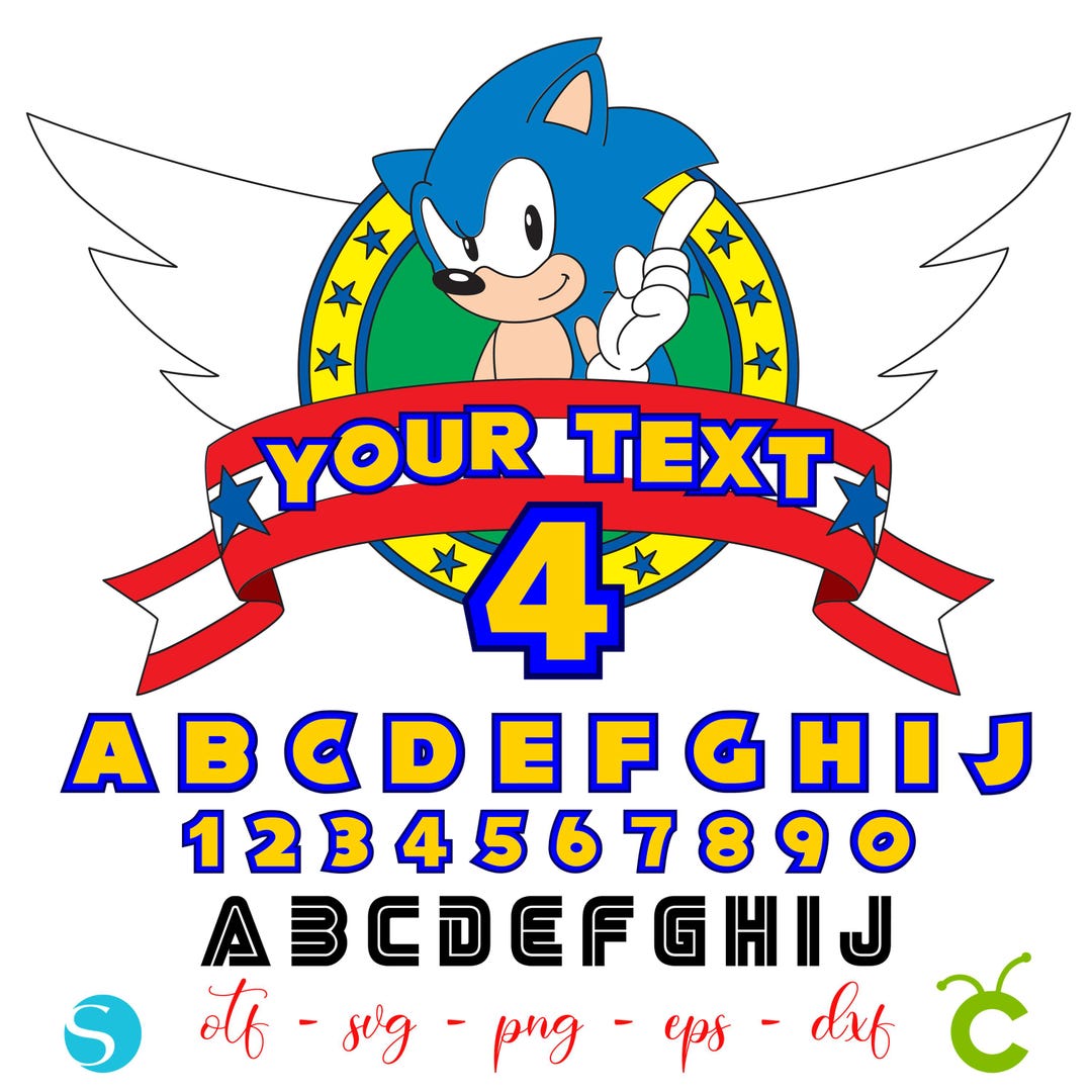 Sonic Birthday, Sonic Svg Cricut, Sonic Png Bundle, Sonic Font, Sonic ...