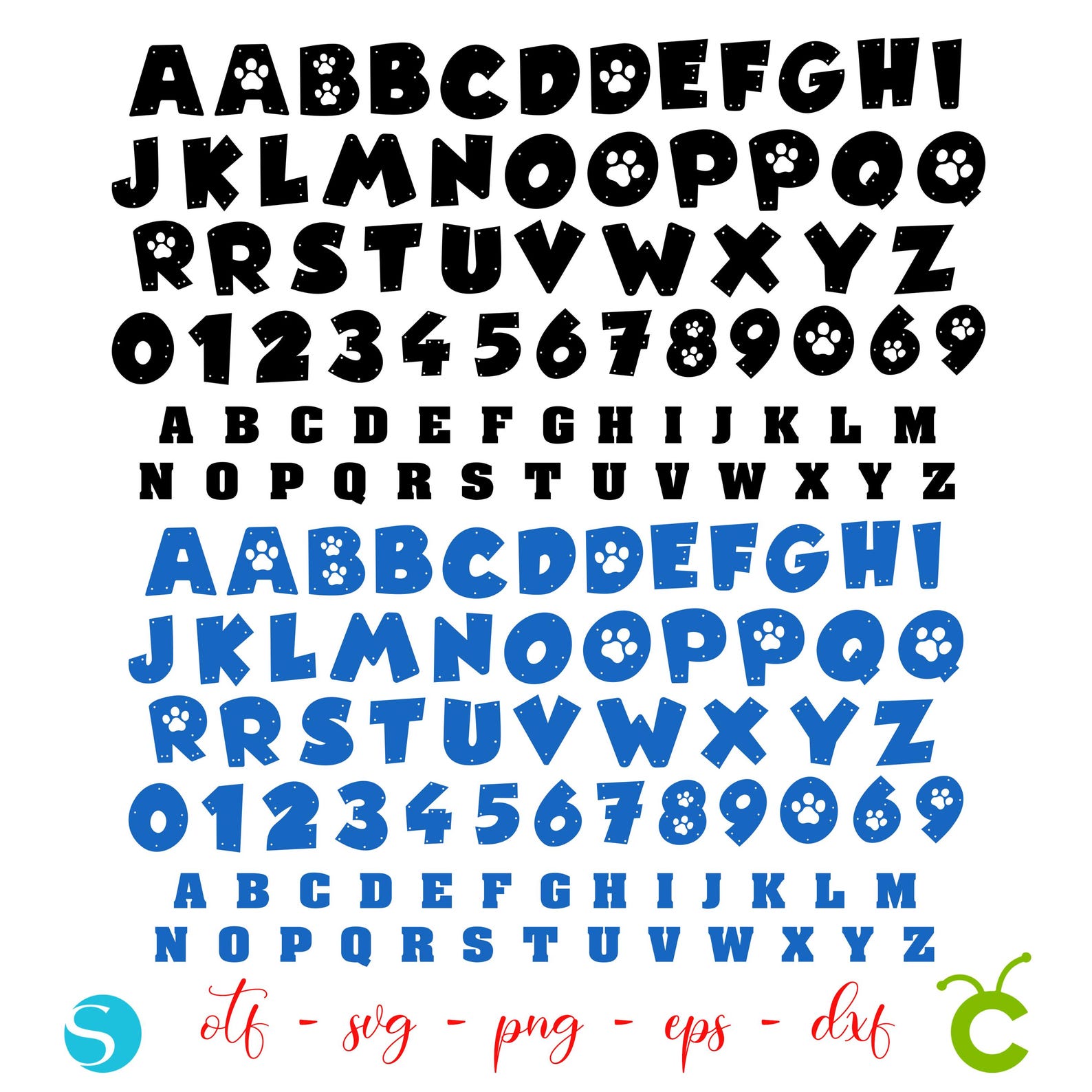 Paw Letters SVG Cricut, Paw Font Otf, Dog Font Svg, Paw Svg Cricut, Dog ...