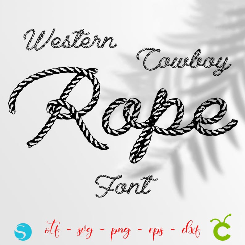 Rope Font Otf, Rope Letters Svg, Cowboy Svg Letters Western Font, Rope ...