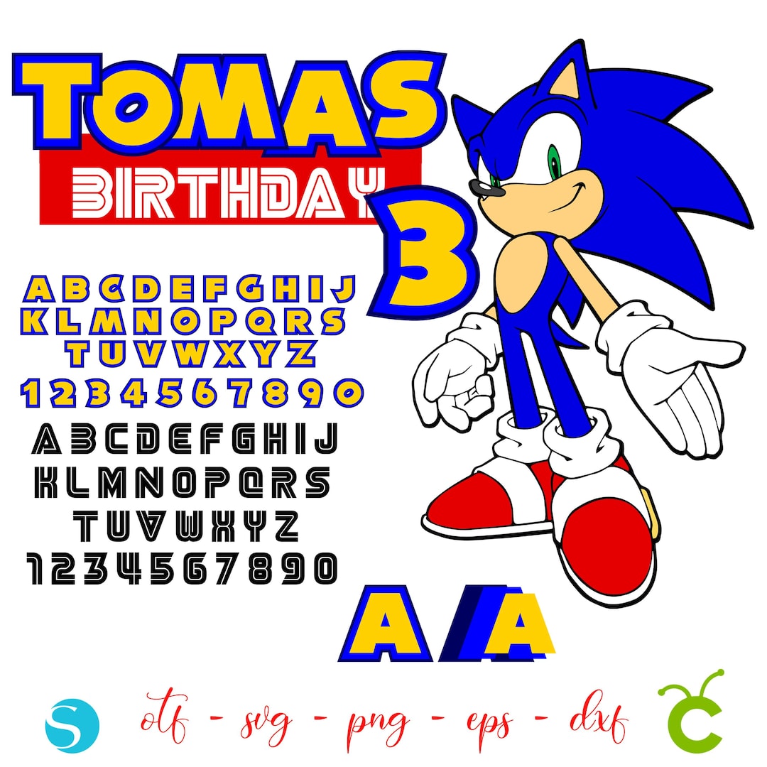 Sonic Svg Letters Cricut Sonic Font Otf, Sonic Personalized Shirt Diy ...