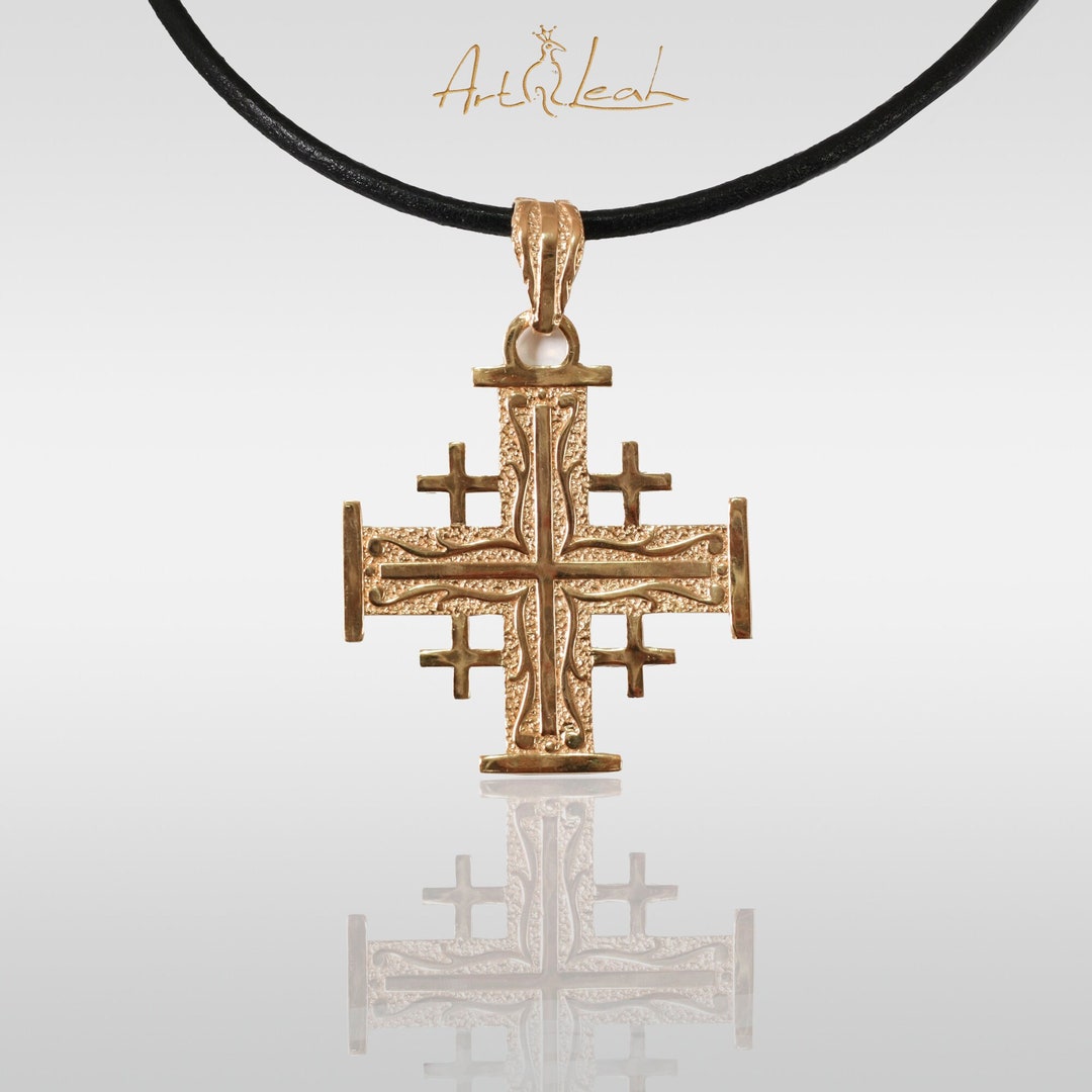Big Jerusalem Silver or Solid Gold Cross for Men, Crusader Christian ...