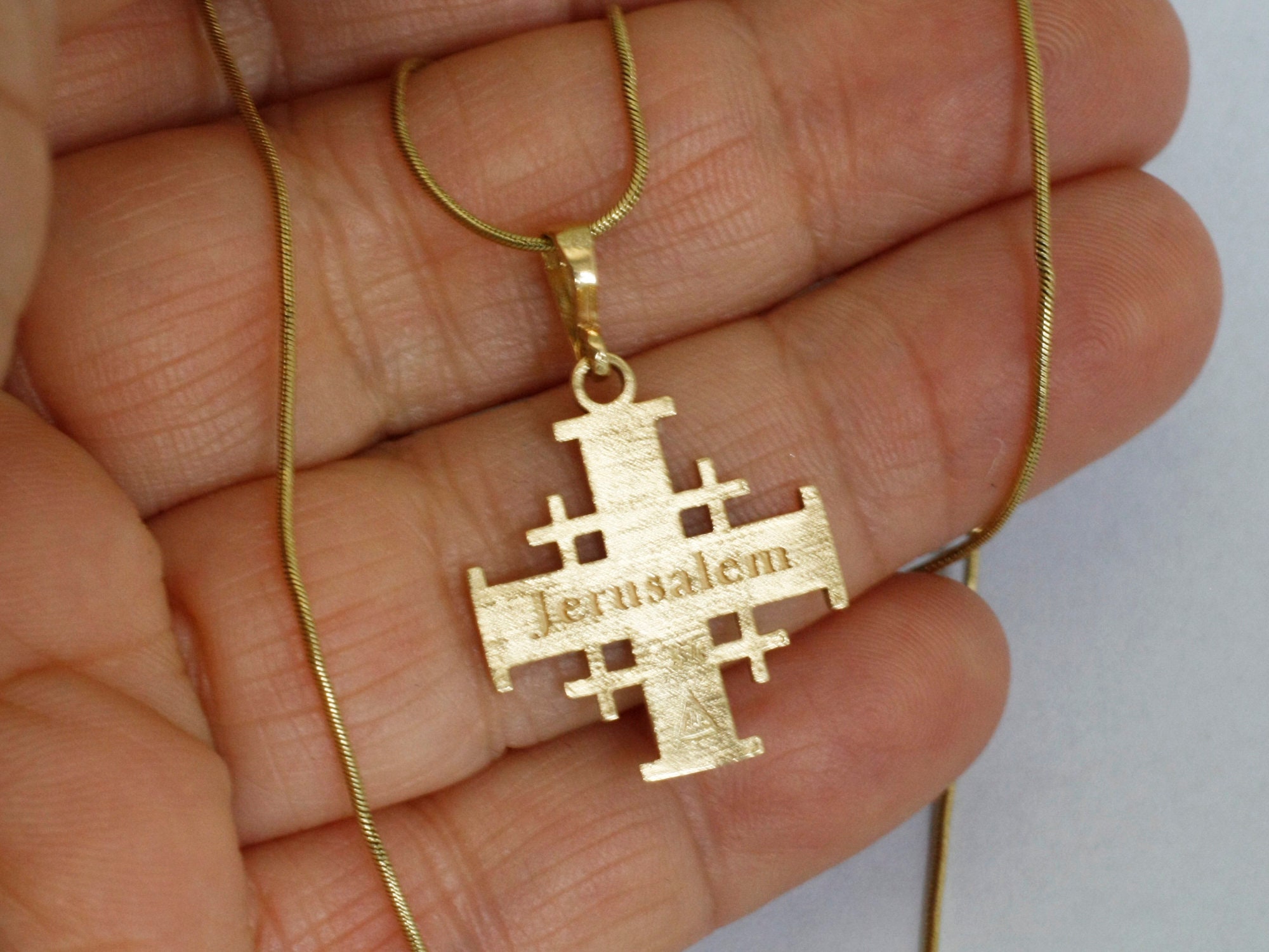 Jerusalem Cross Pendant Necklace |crusader Cross Necklace |solid Gold ...