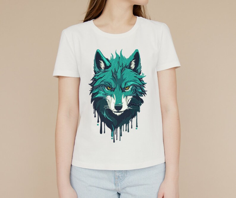 Wolf Embroidery Design, Mystic Wolf Head Embroidery, White Wolf Face ...