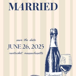 Save the Date Template, Wedding Invitation, Hand Drawn, Stripes ...