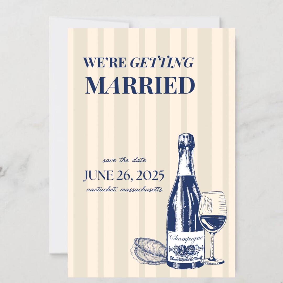 Save the Date Template, Wedding Invitation, Hand Drawn, Stripes ...
