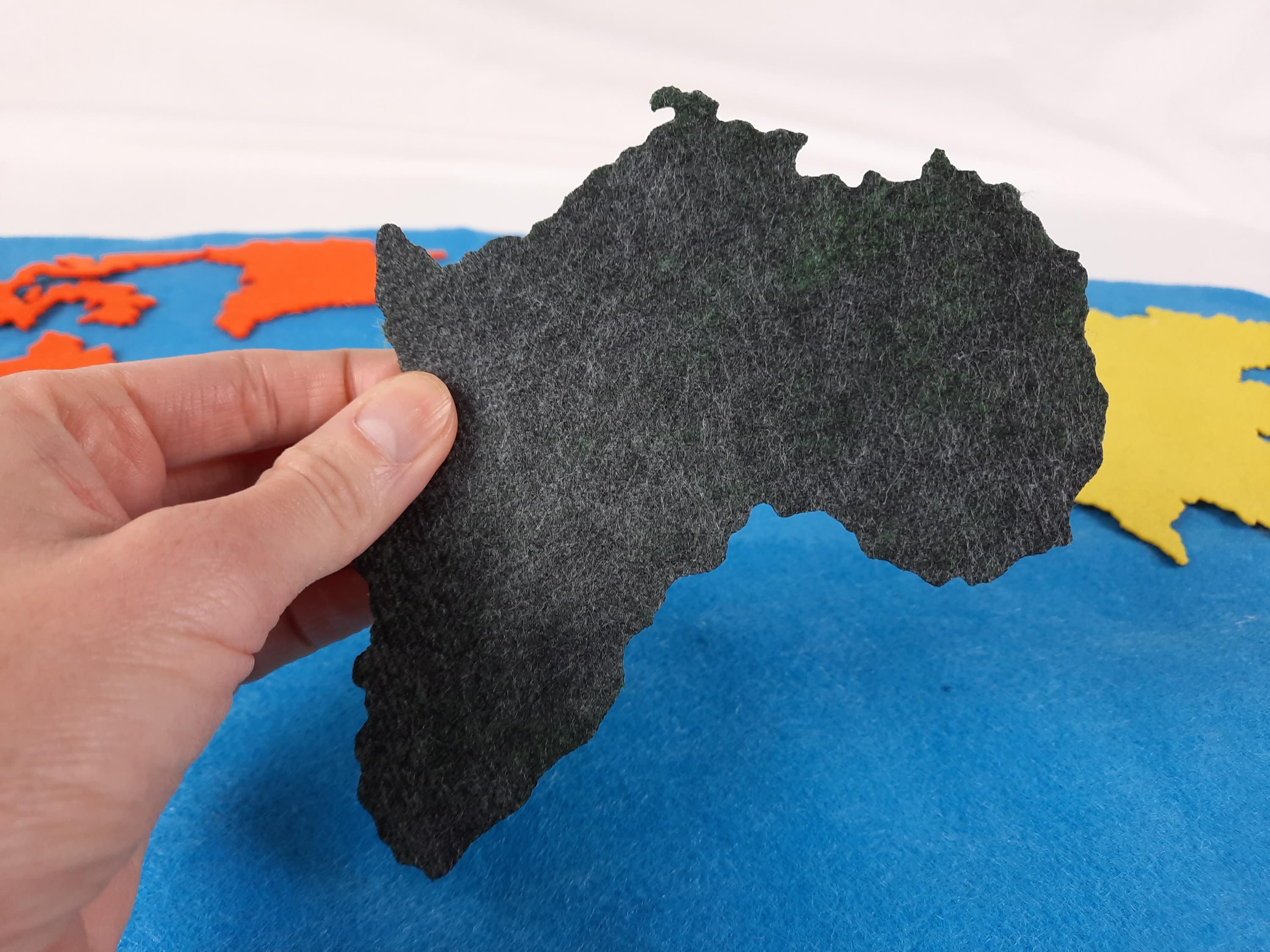 Felt World Map Continents - Etsy