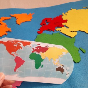 Felt World Map Continents - Etsy