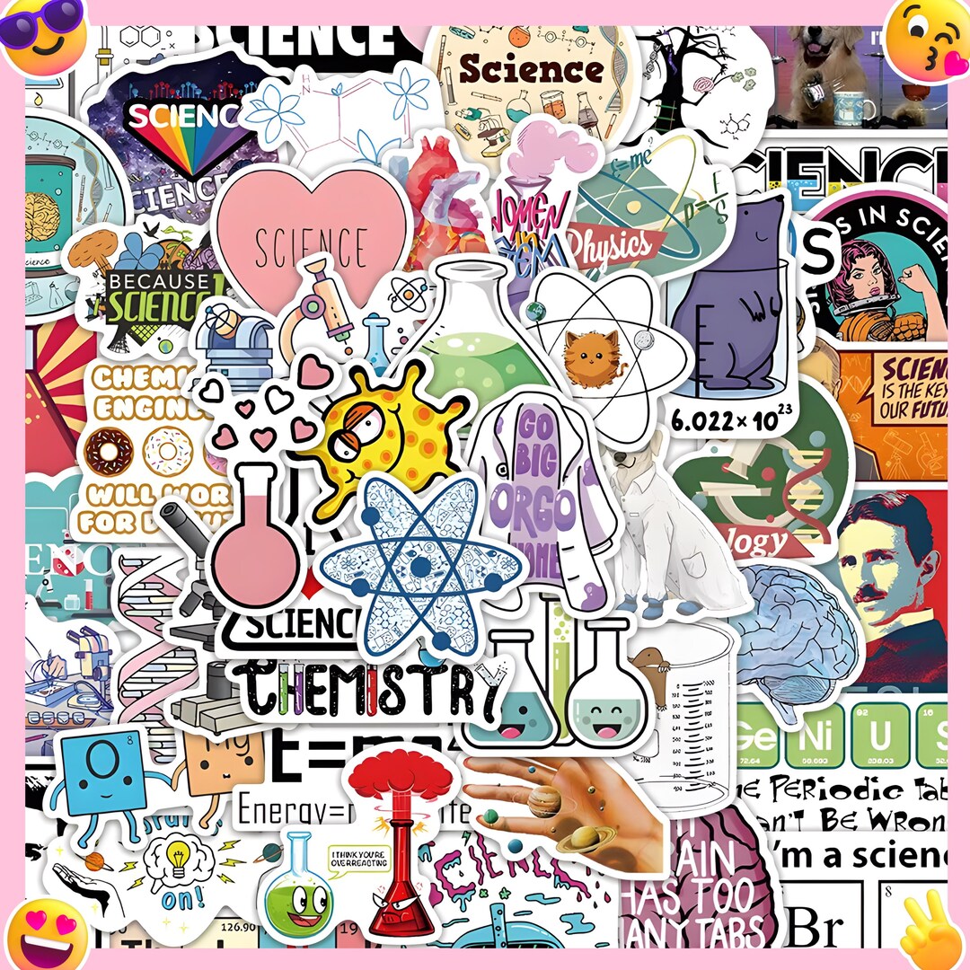 Science Stickers Pack of 50 Funny Lab Stickers Nerdy Science Lovers ...