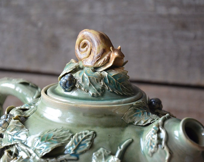 A Snail on the Teapot MADE TO ORDER Stoneware Teapot With Snail and ...