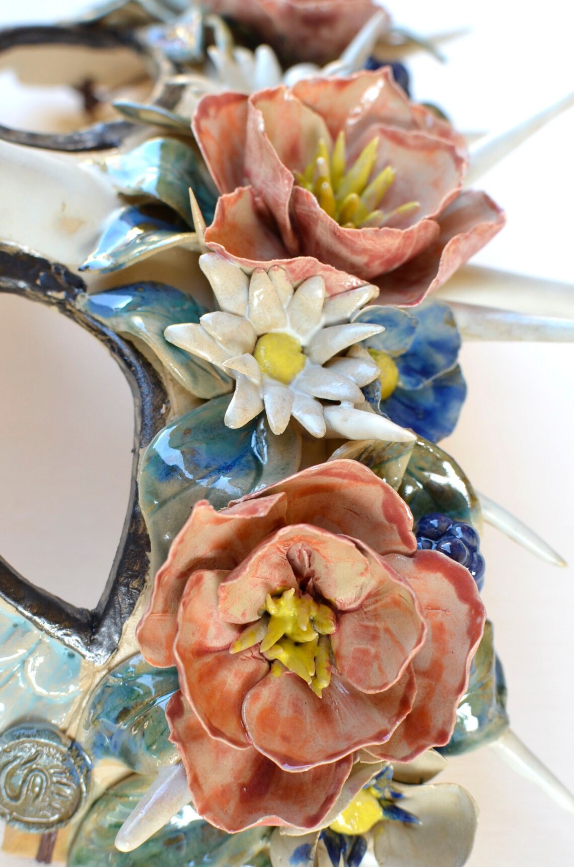 Flowers Mask - Stoneware - Etsy
