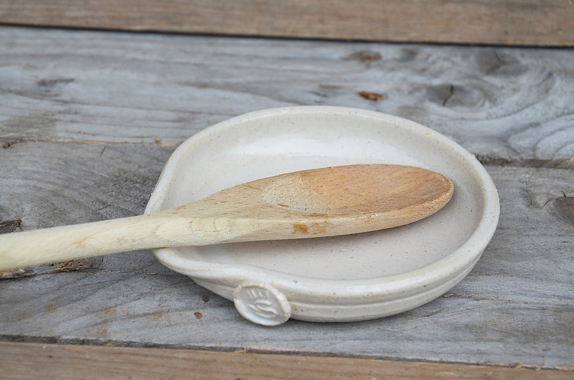 Stoneware Spoon Rest in White - Etsy